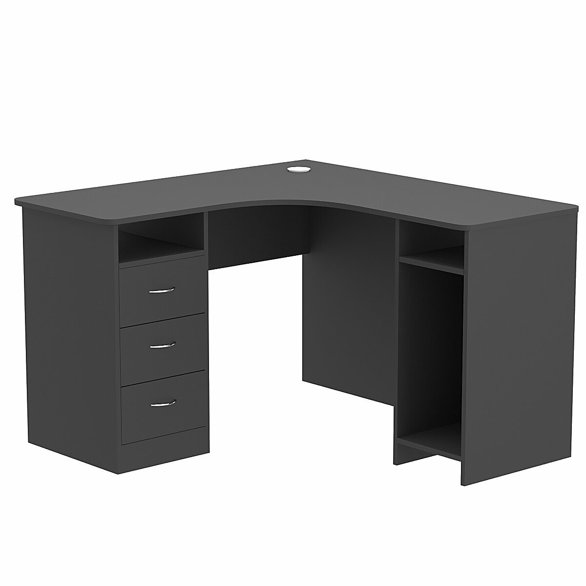 Стол угловой с ящиками СУ-03-Л (левосторонний), Черный. Производитель товара - компания ТОБ.