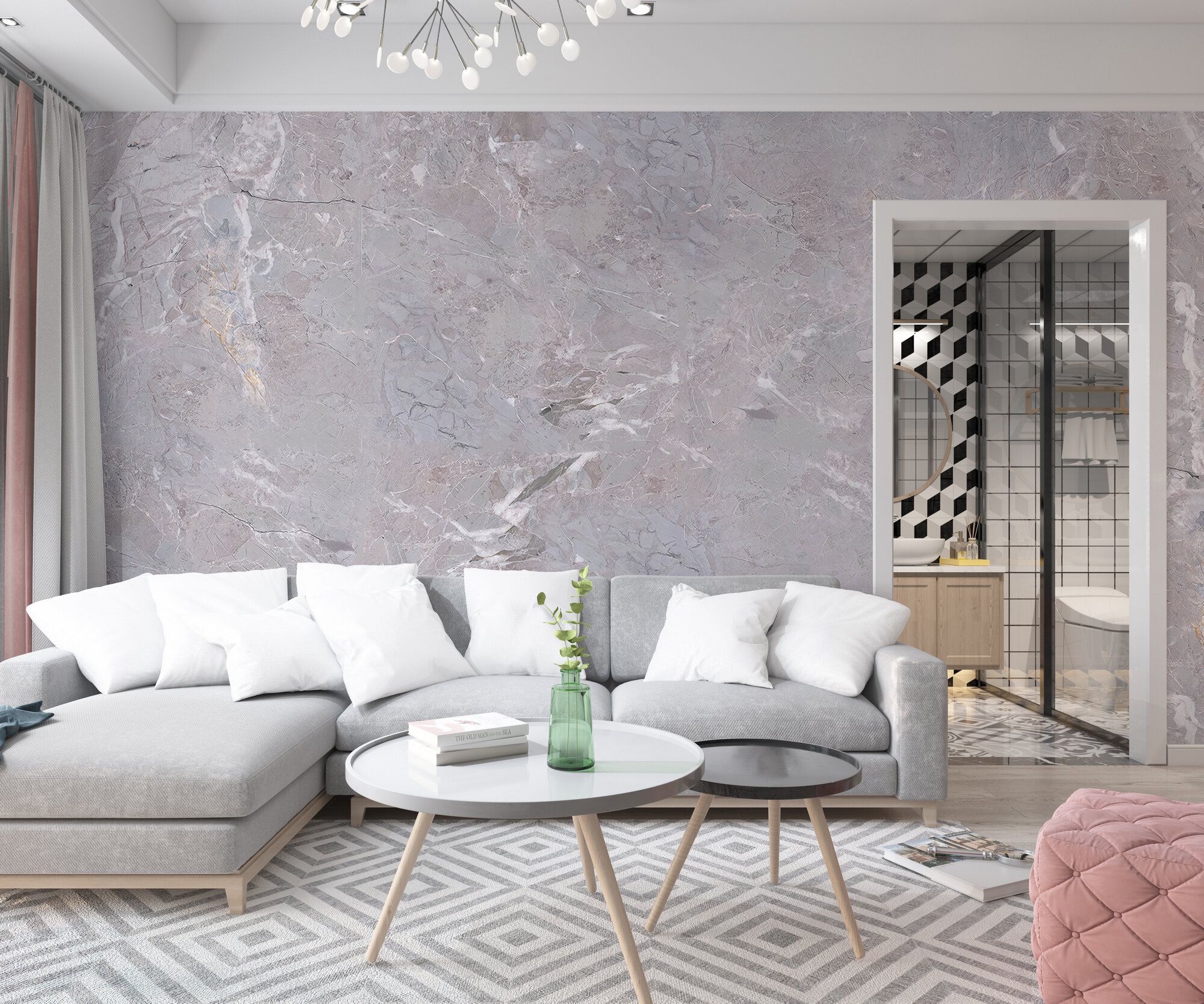 Гибкий мрамор "Адрастея" полотно №2; 1420х2850; 4,047 кв. м.