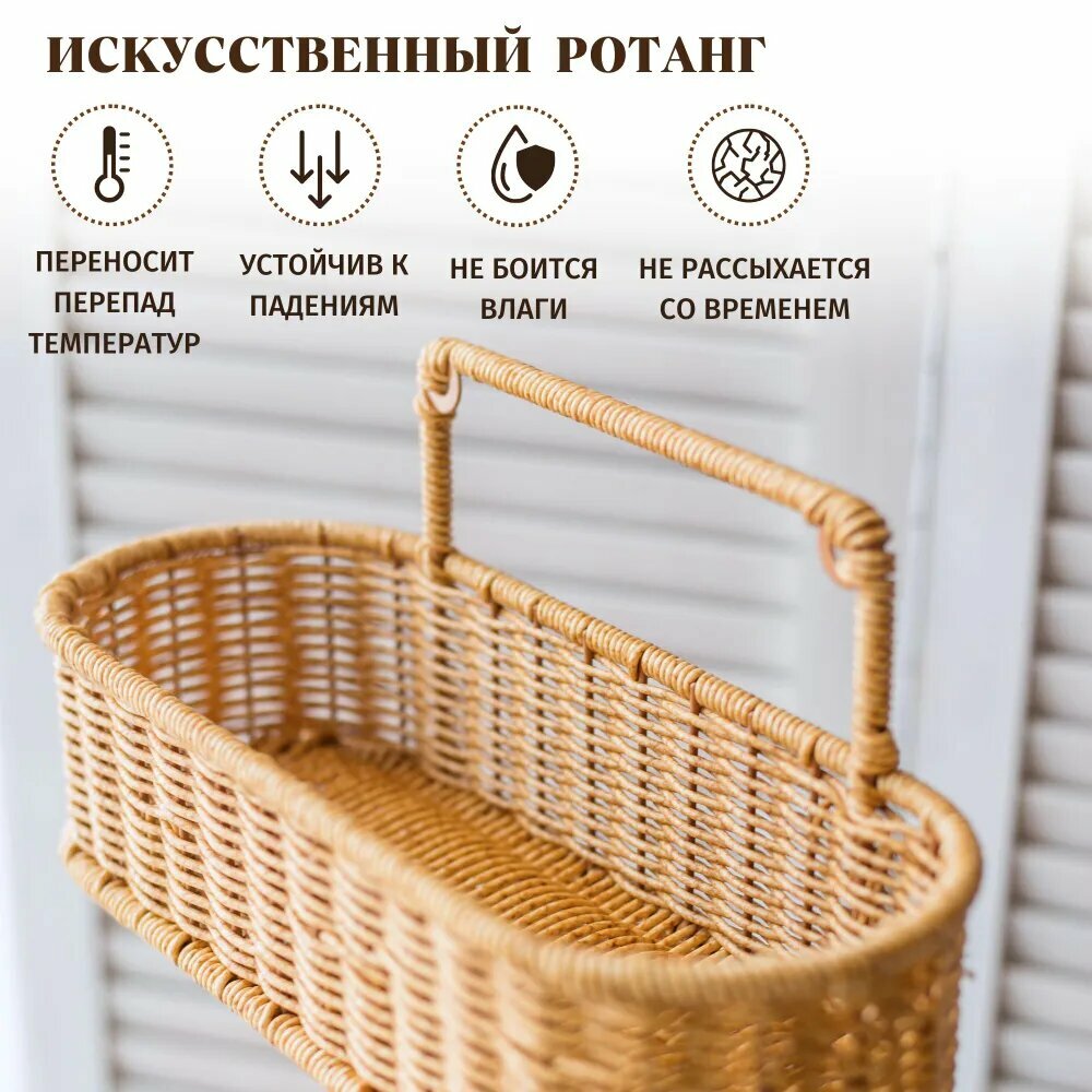 Настенная полка "Jimmy's Dome", полиротанг, лофт, 31x12x7.5см, 1шт