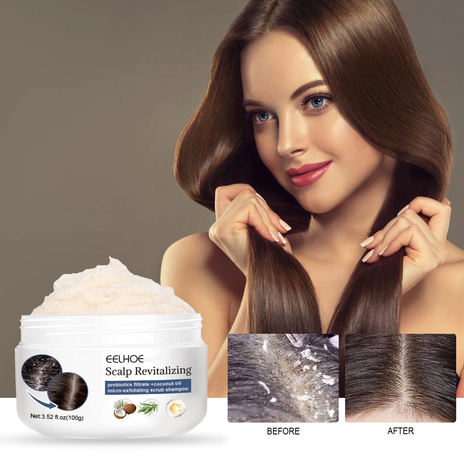 Отшелушивающий Скраб Для Кожи Головы Увлажняет Сухие Волосы, Очищающий Уход За Кожей Головы Освежающий Скраб