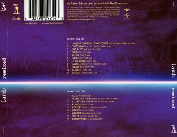 Диск Lamb - Remixed (2 CD) — фото 1