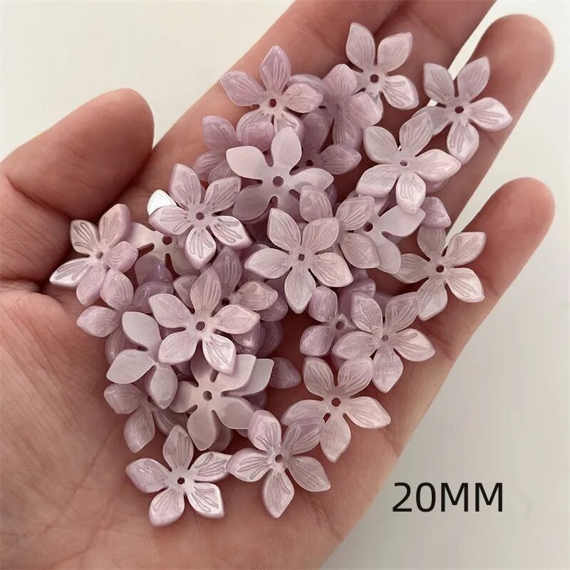 Акриловые бусины цветы бабочки для бижутерии Сиреневый, 10PCS, 9