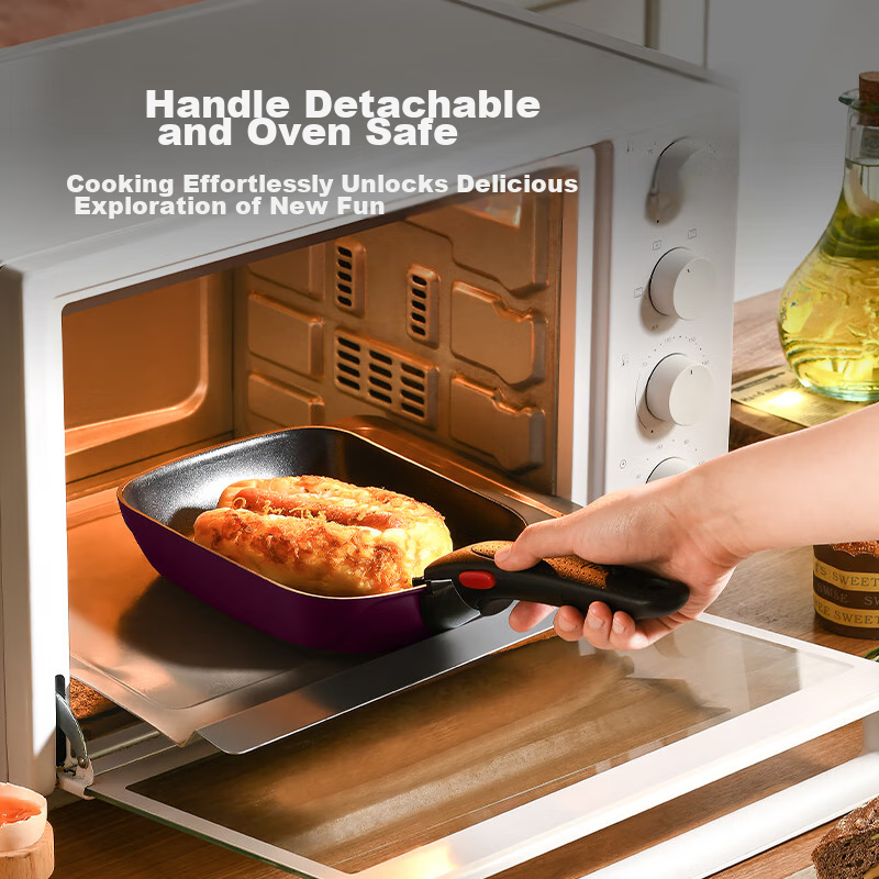 Сковорода Tefal Detachable Non-Stick Frying Pan for Omelets, Breakfast, And Deep Pans, Compatible with Gas And Induction Stoves, Red