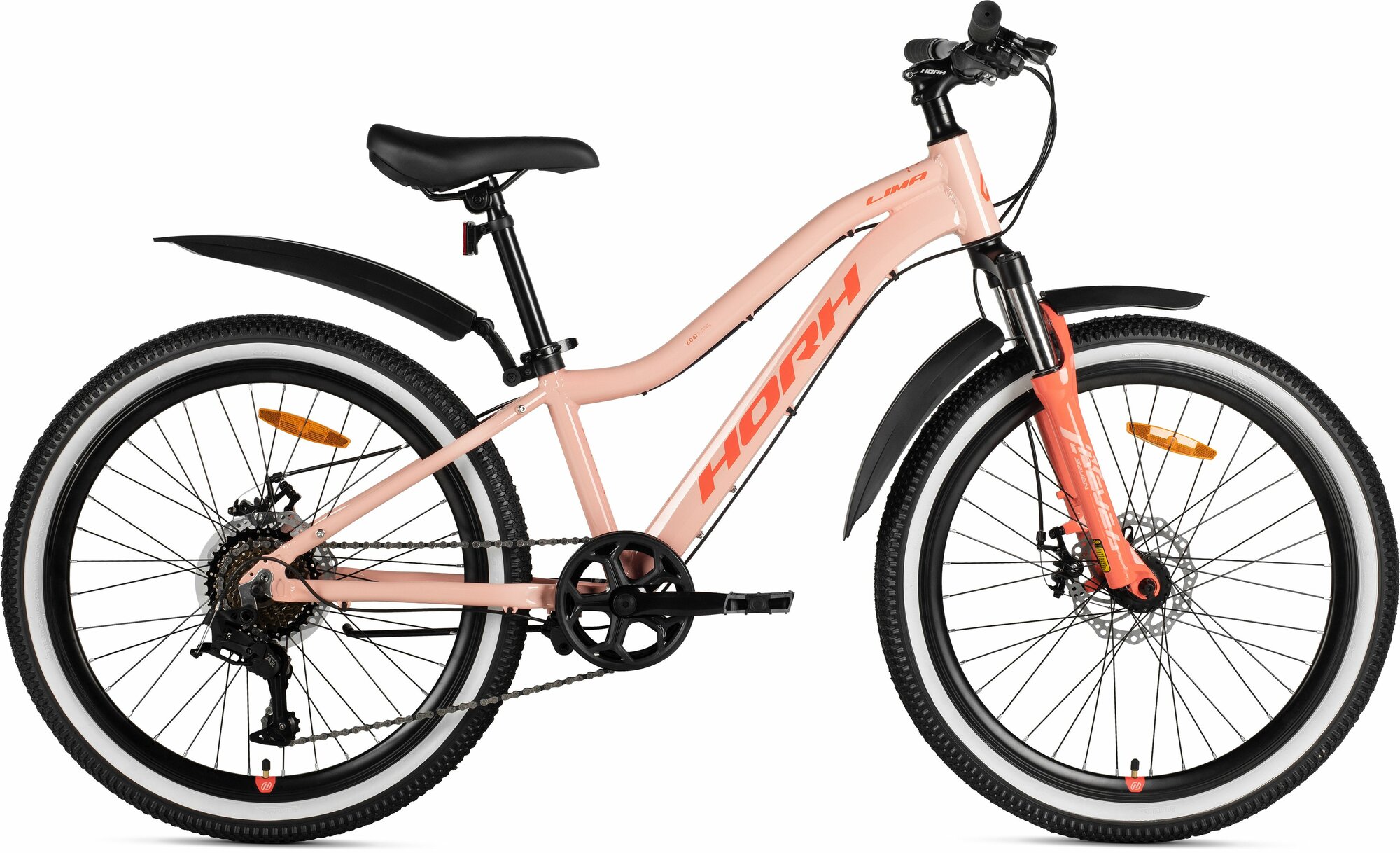 Велосипед горный HORH LIMA LMD4.0 24" (2025) Pink-Red/розовый-красный, для девочек, алюминий 12", дисковые тормоза