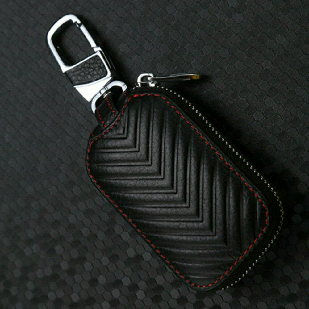 Автомобильный держатель для ключей, чехол для ключей, кожаный чехол с дистанционным брелоком на молнии