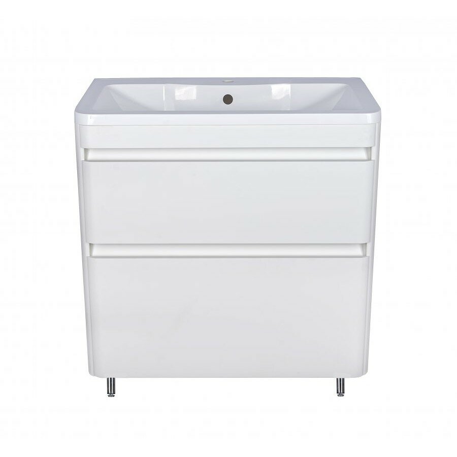 Тумба с раковиной Атлантика 60 Люкс Plus напольная белый антискрейч