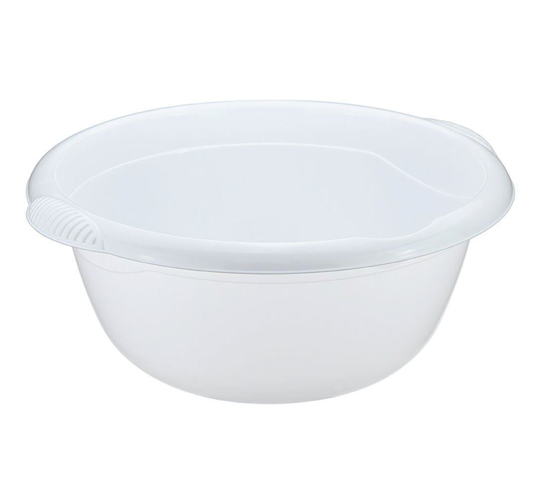 Таз пластиковый круглый «М2506» с 2 ручками, 10л, диаметр 40 см, белый