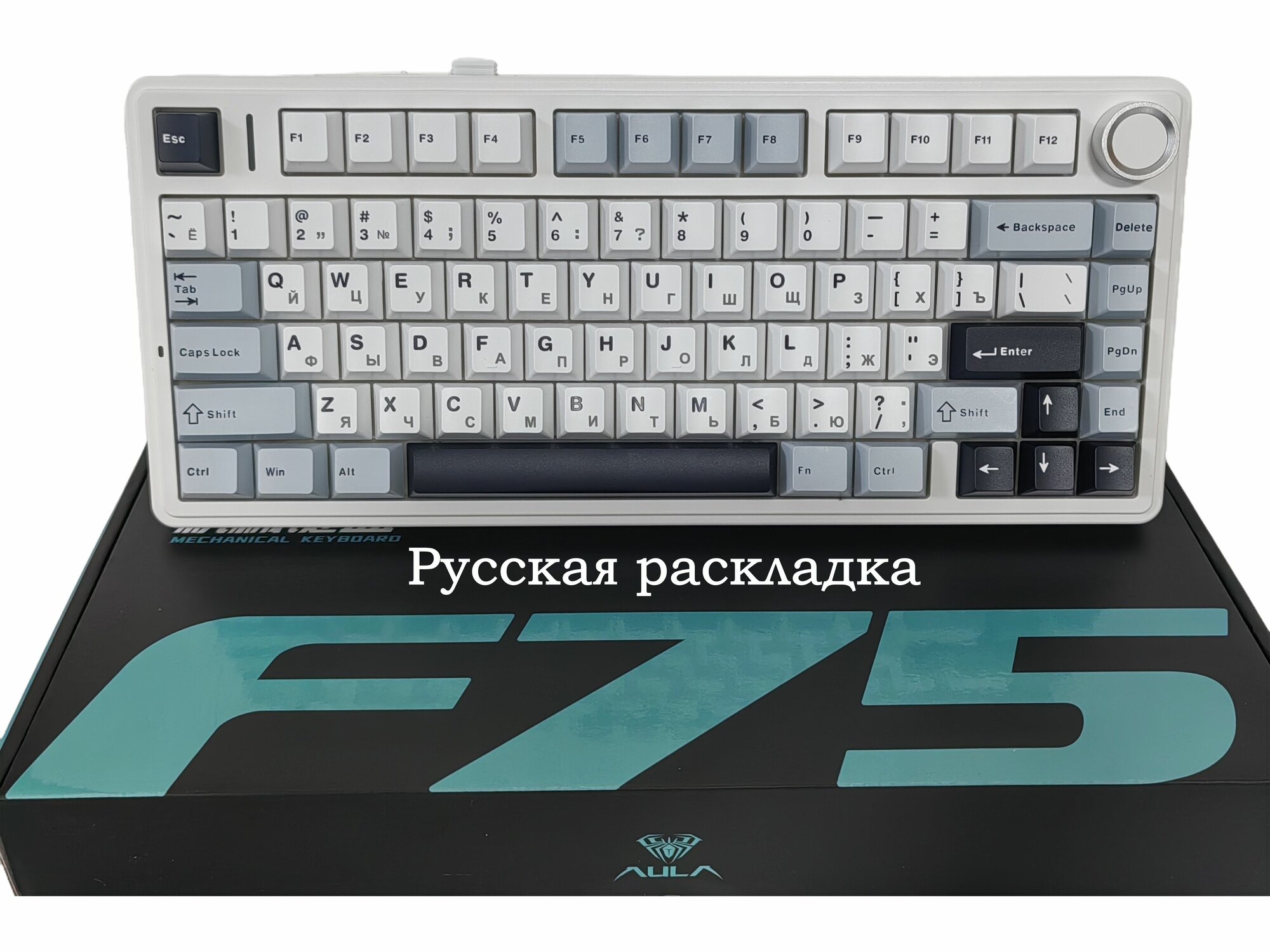 Механическая игровая клавиатура AULA F75 с беспроводным, проводным подключением и Bluetooth Русская раскладка
