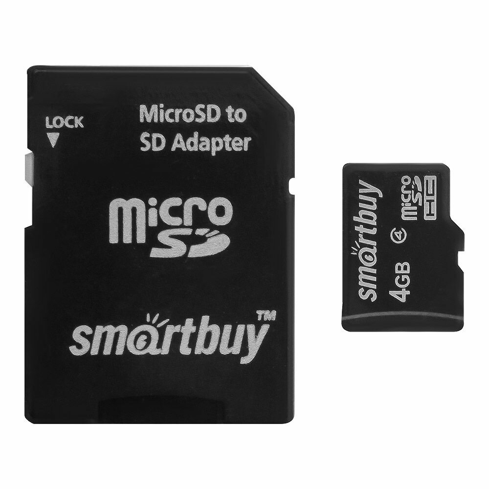 Карта памяти SmartBuy Micro SD 4Гб (с адаптером SD)