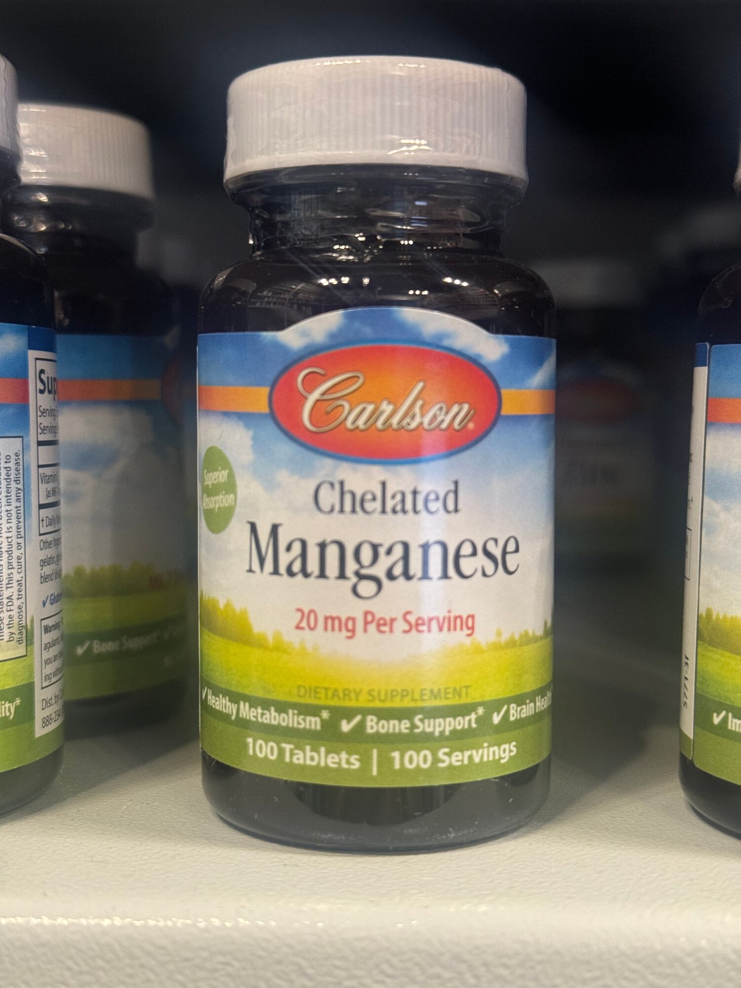 Carlson Chelated Manganese - Хелатный марганец, 100 таблеток