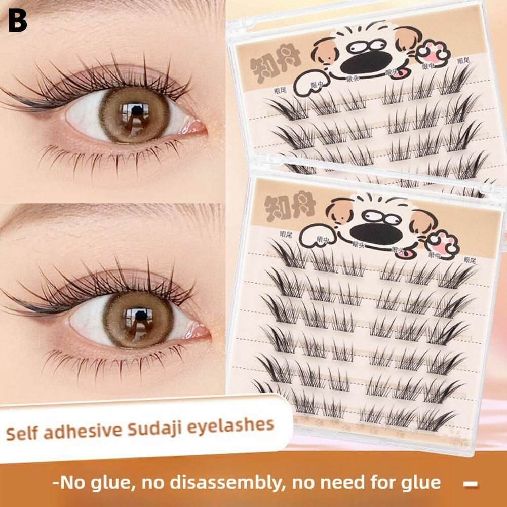 Комиксы лисы накладные ресницы, самоклеящиеся без клея, натуральные одиночные кластеры