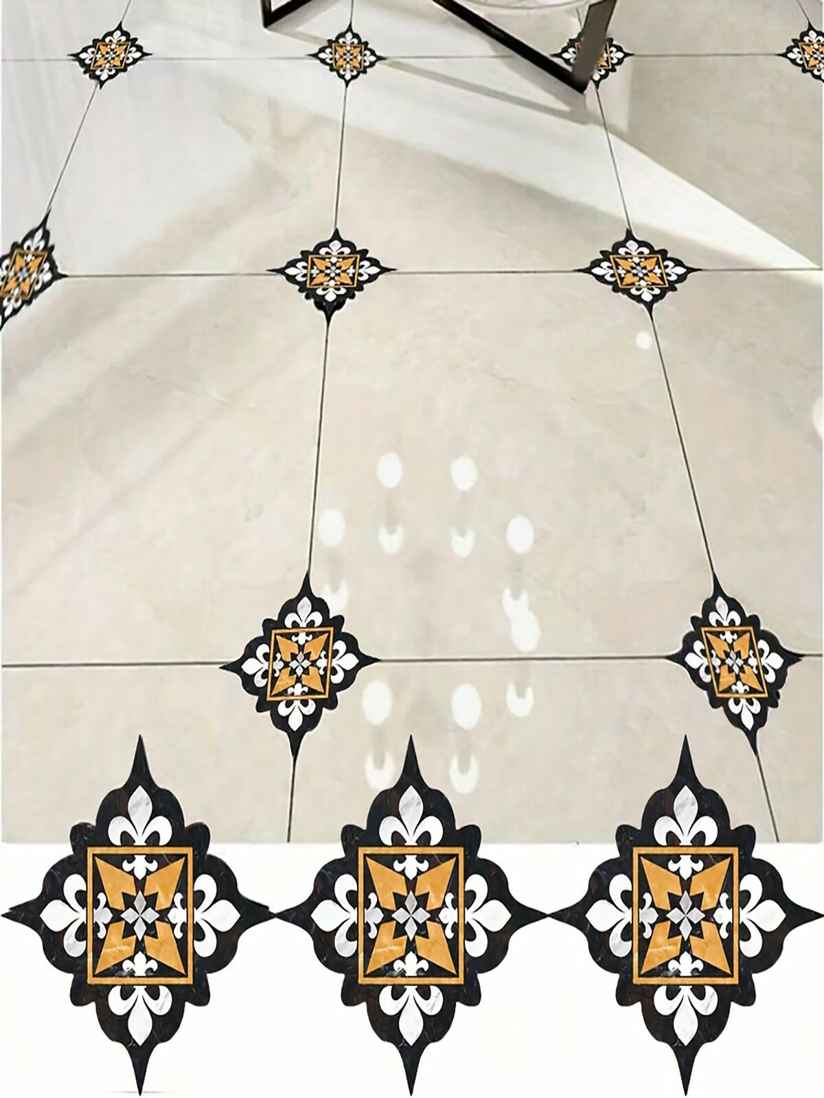 36 штук наклеек на пол ПВХ наклейки износостойкие съемные бежевые