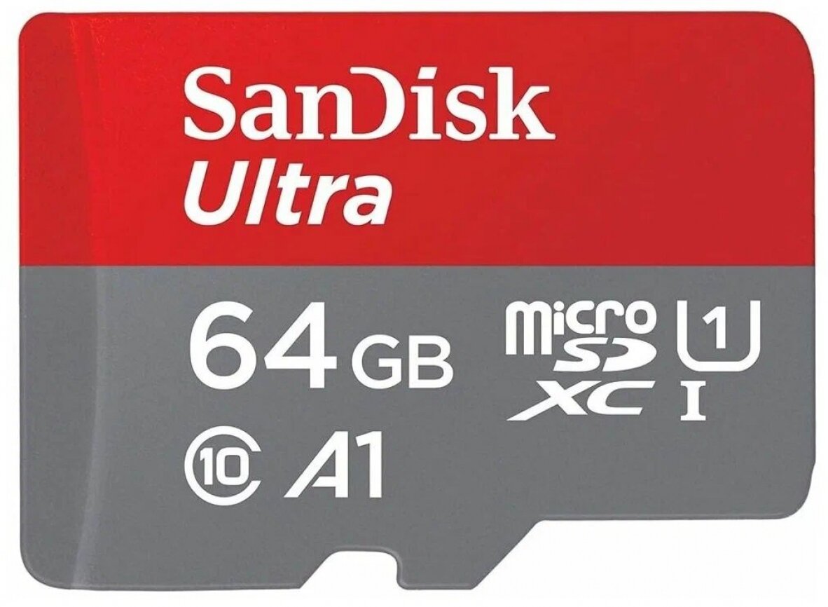 Карта памяти SanDisk MicroSD Ultra C10 A1 UHS-I 140M/sec SDSQUAB-064G-GN6MN
