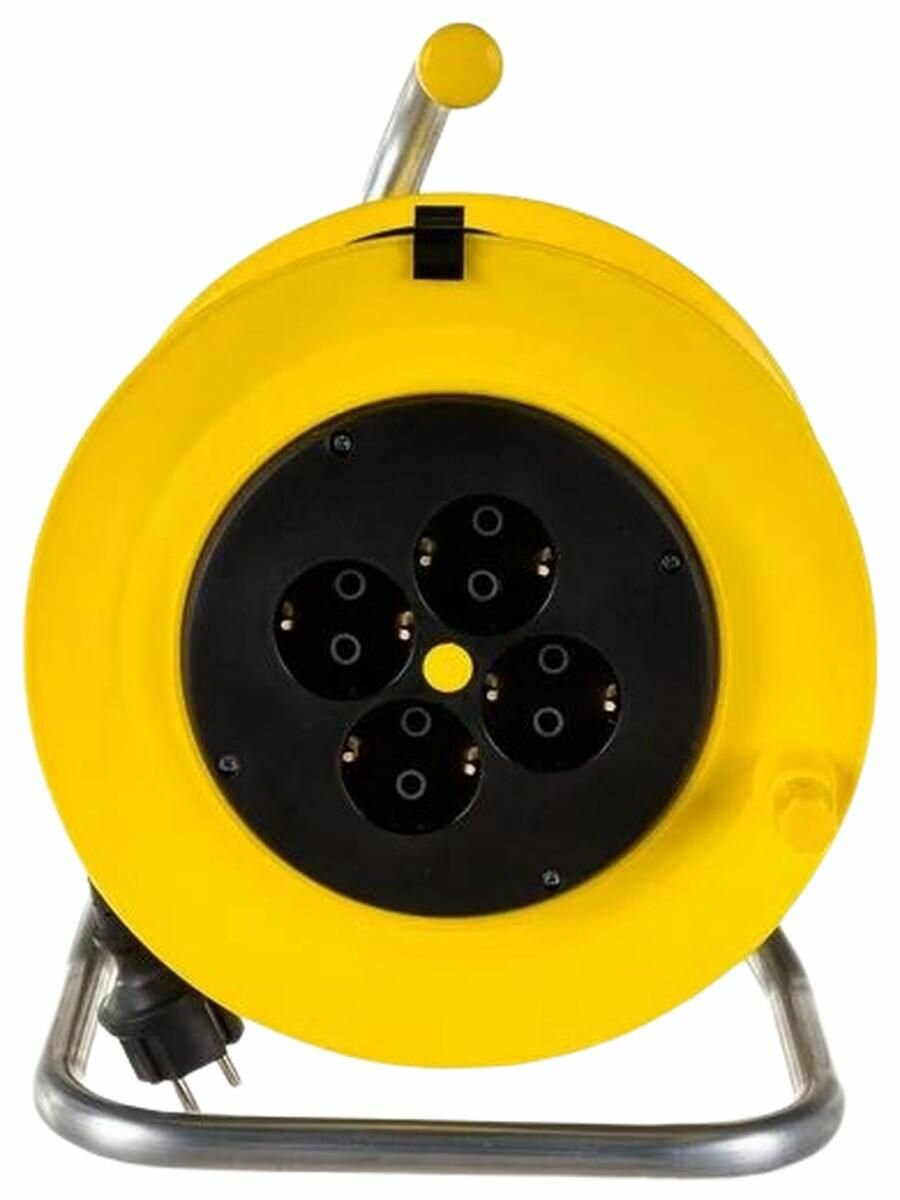 Силовой удлинитель уличный садовый на катушке 4 гнезда, с/з КГ 3х2,5 16A 30м IP20