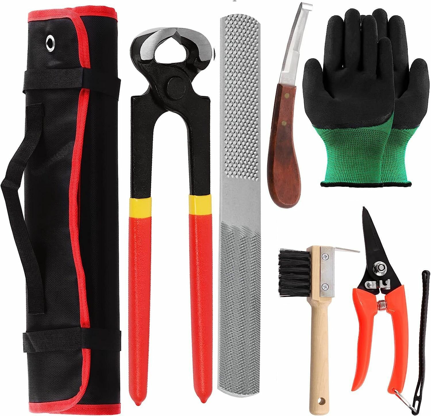 Полный набор инструментов для кузнечного дела/рашпиль для копыт Набор, подходящий для стрижки лошадей/ослов и ремонта копыт крупных и средних животных 7Pcs