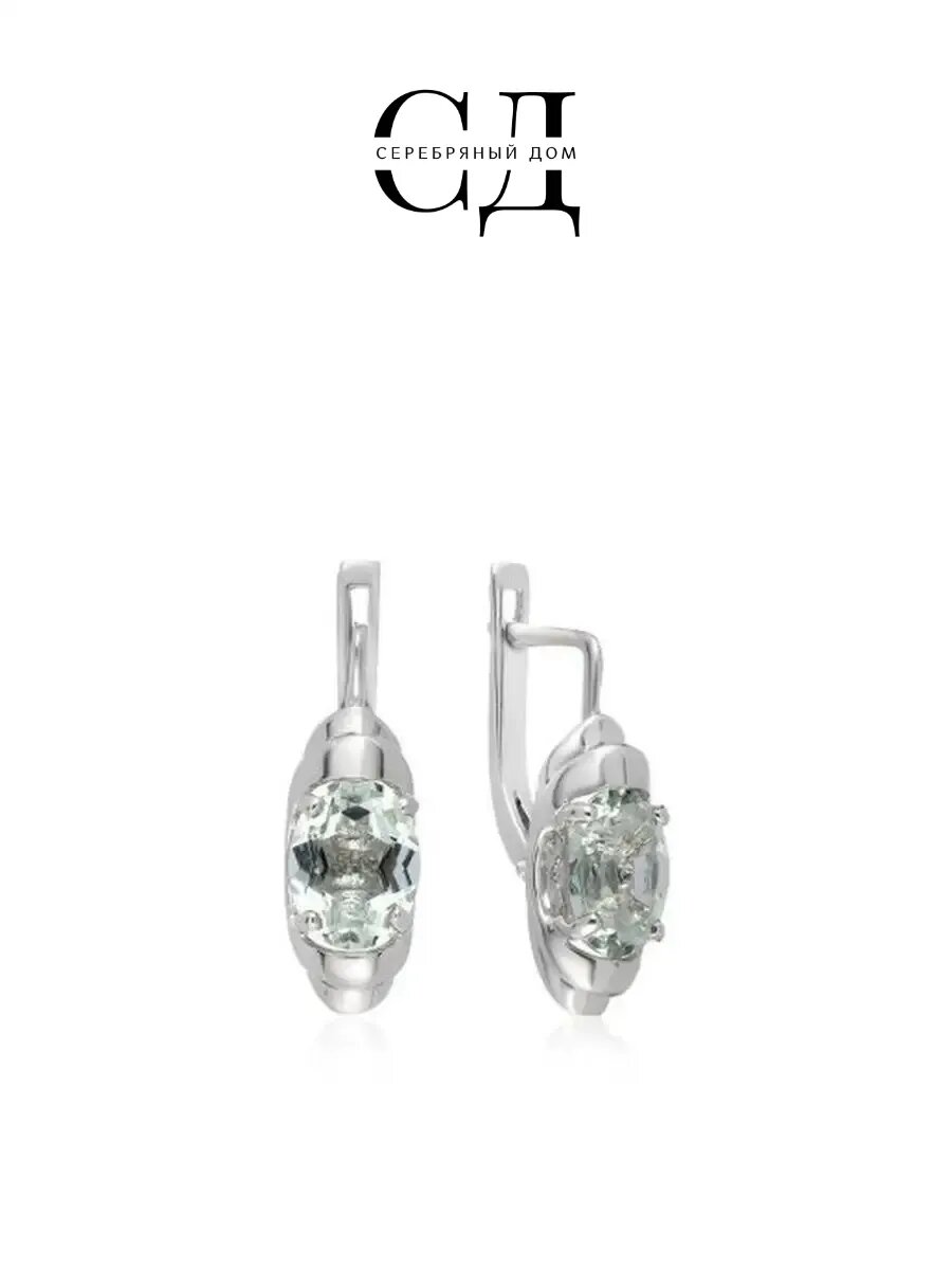 Серьги, 925 проба, родирование