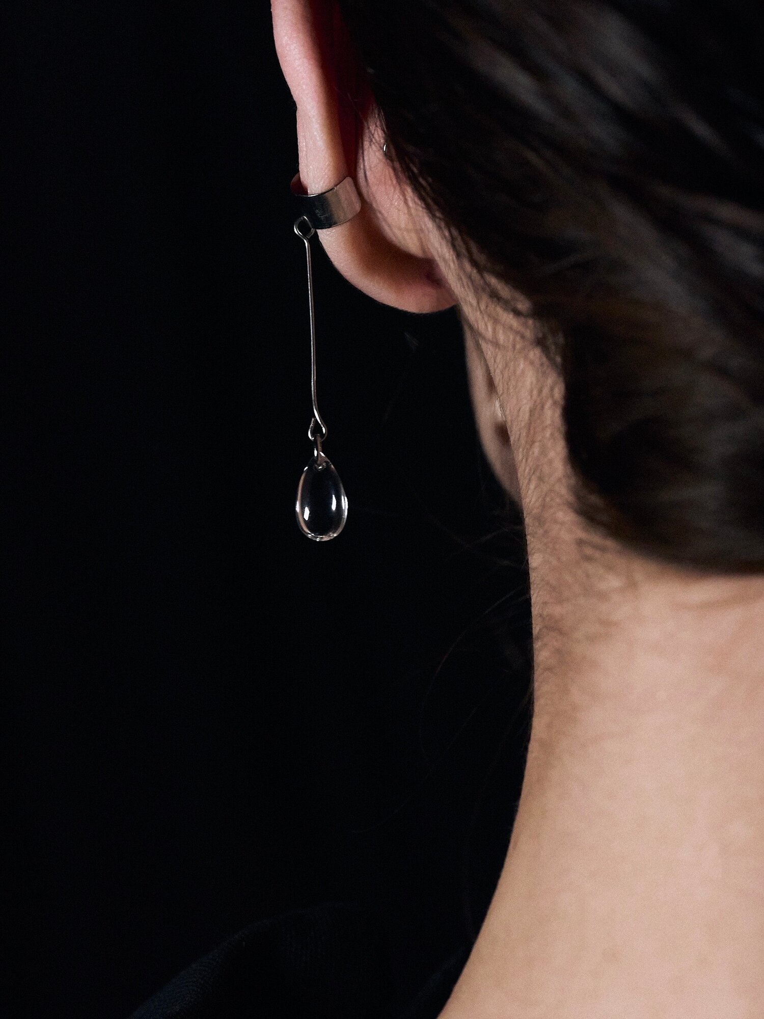 Моносерьга кафф, стекло