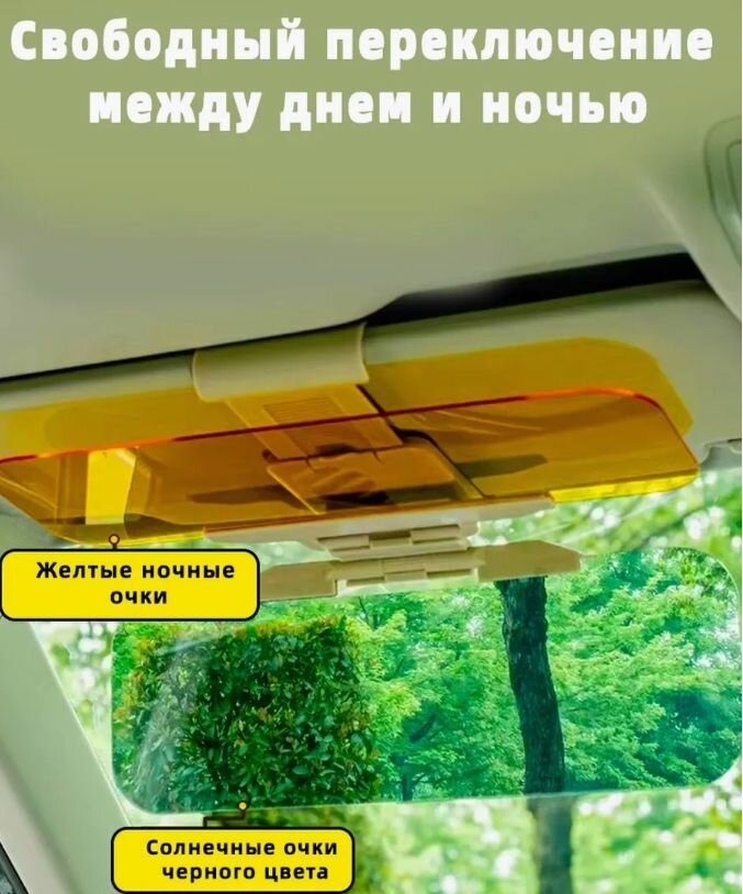 Солнцезащитный козырек для автомобиля с регулируемыми линзами для дневного и ночного вождения, защита от бликов и улучшенная видимость