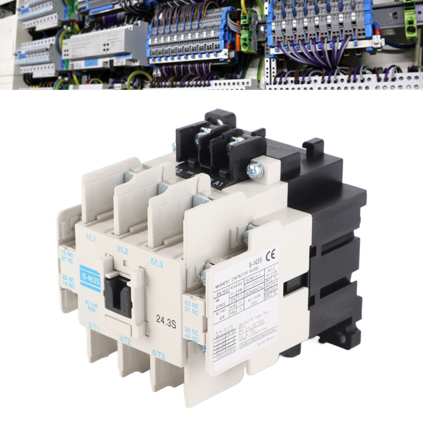 Контактор переменного тока Корпус ПК Медный серебряный контакт 4НО 4НЗ 3-полюсный электромагнитный контактор 50 60 Гц 60 А 220 В