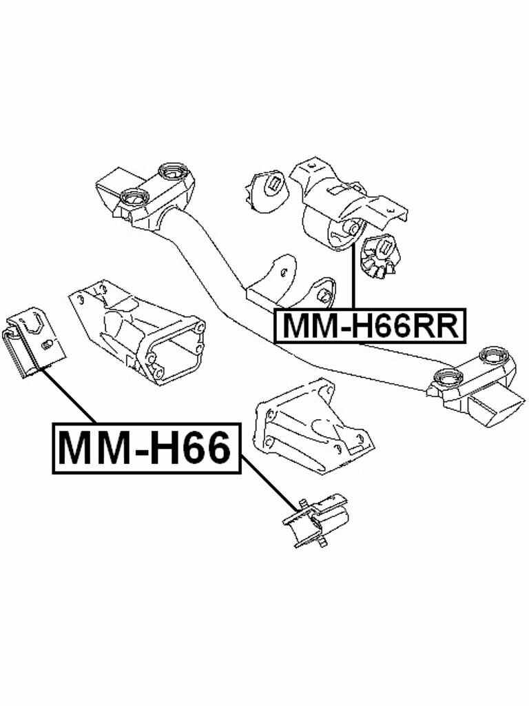 Подушка двигателя передняя MITSUBISHI MM-H66 FEBEST.
