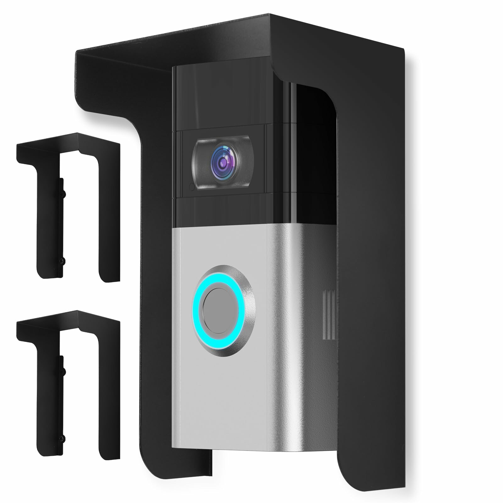 Двухкомплектный водонепроницаемый металлический крышек для дверного звонка с большим кольцом, аксессуары для дверного звонка, размер 14.5*8.7*5.5 см, 2 штуки