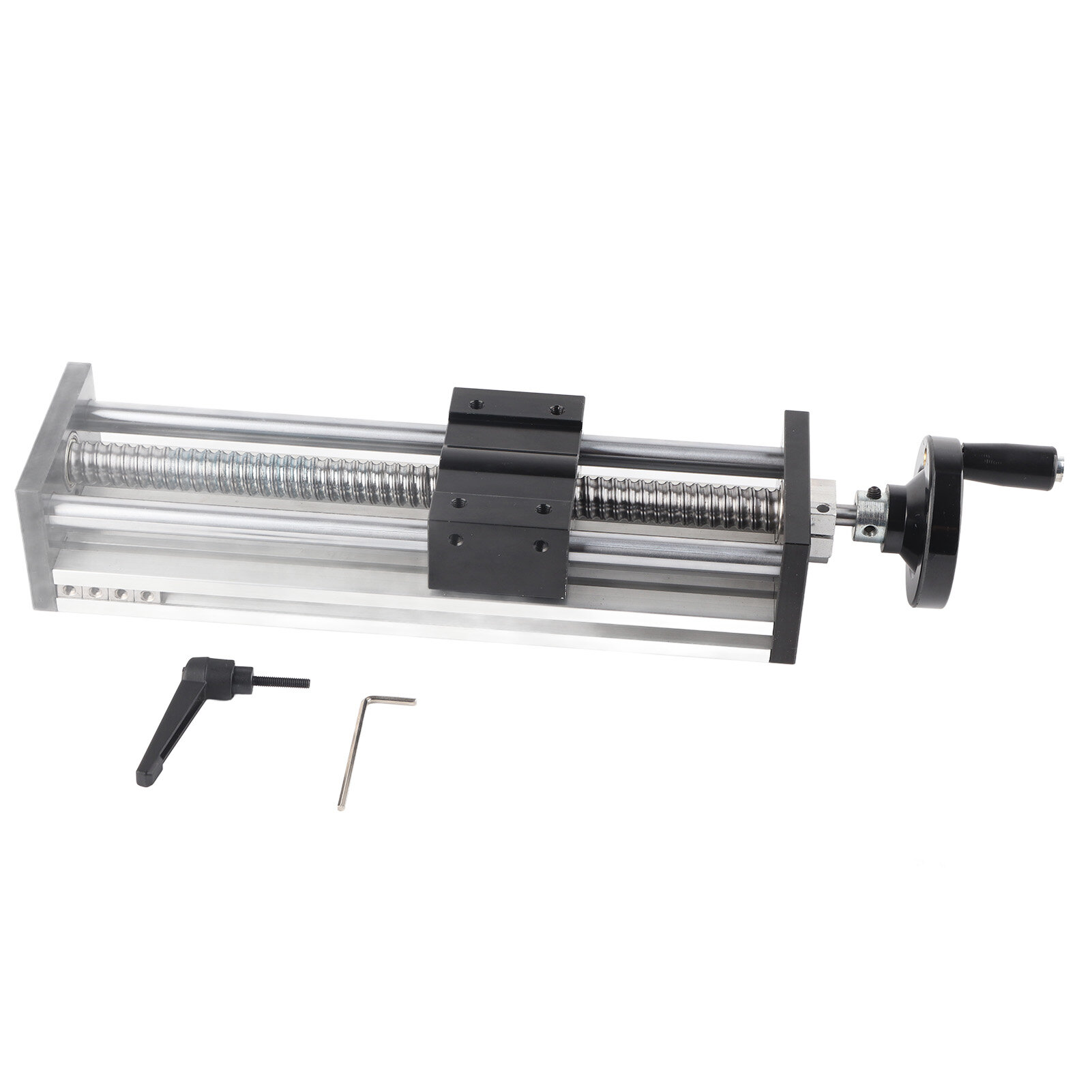 Линейный подвижный стол с 2 осями, шаровой шарнирной конструкцией, ручным перемещением стола, точной направляющей платформой, ходом 200 мм.