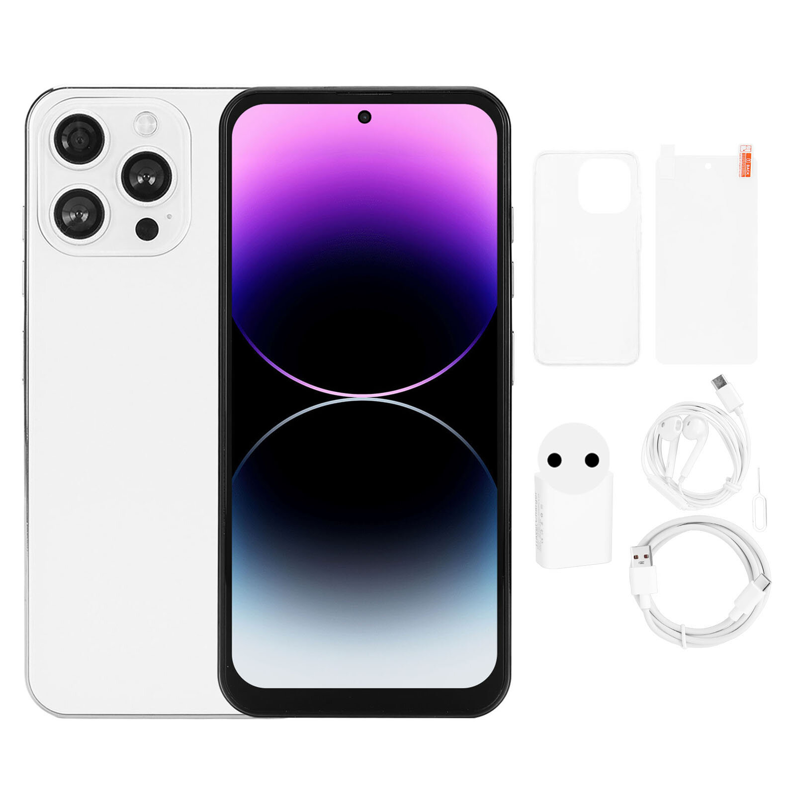 Смартфон I14 PRO MAX 6.7 с разблокировкой по лицу, перфорированный экран, 4G, WiFi 2.4/5 ГГц, 8 ГБ О
