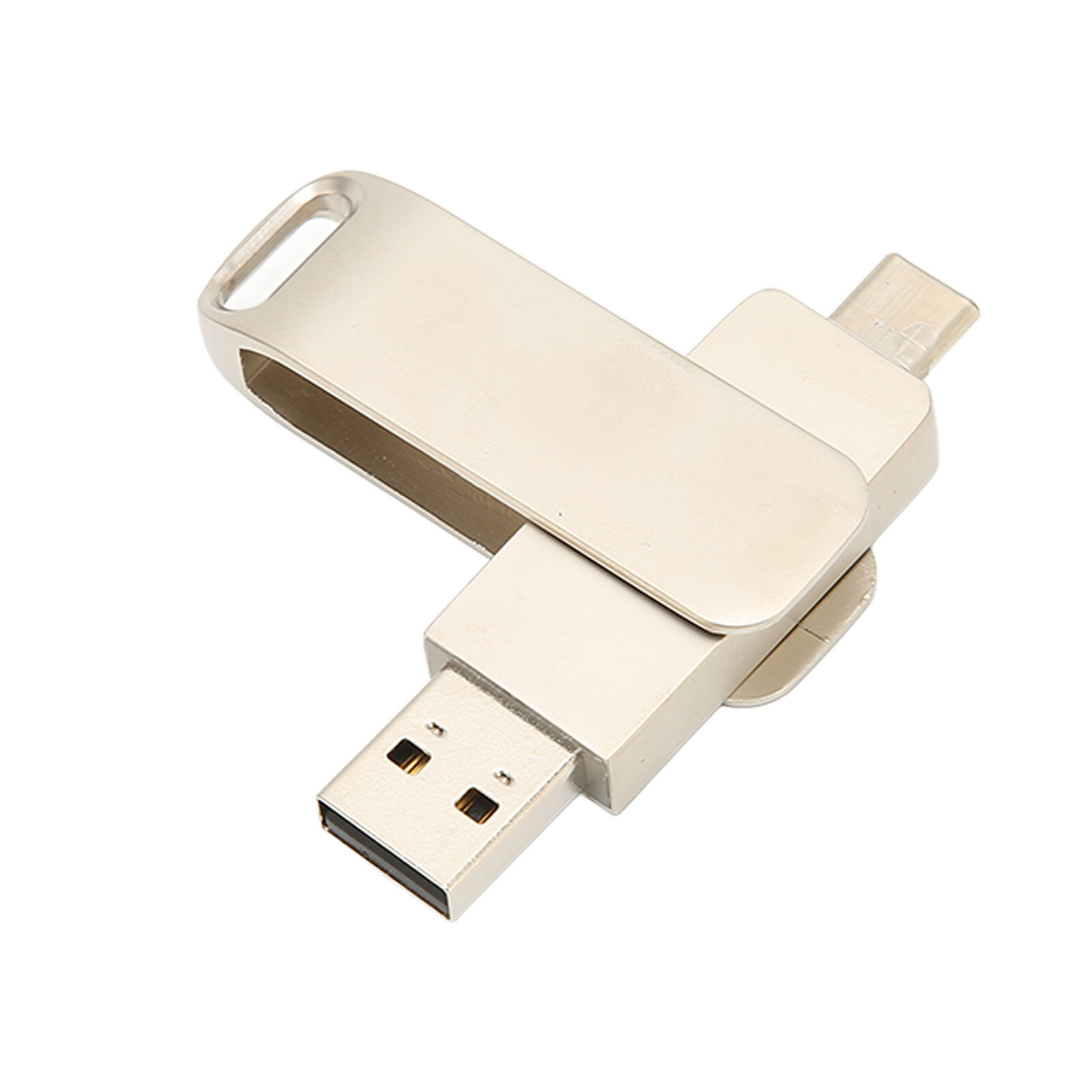 Память памяти телефона USB 3.0 Тип C 2 в 1 металлический вращающийся портативный флэш -накопитель для планшетов изображения хранилище серебро 64 ГБ