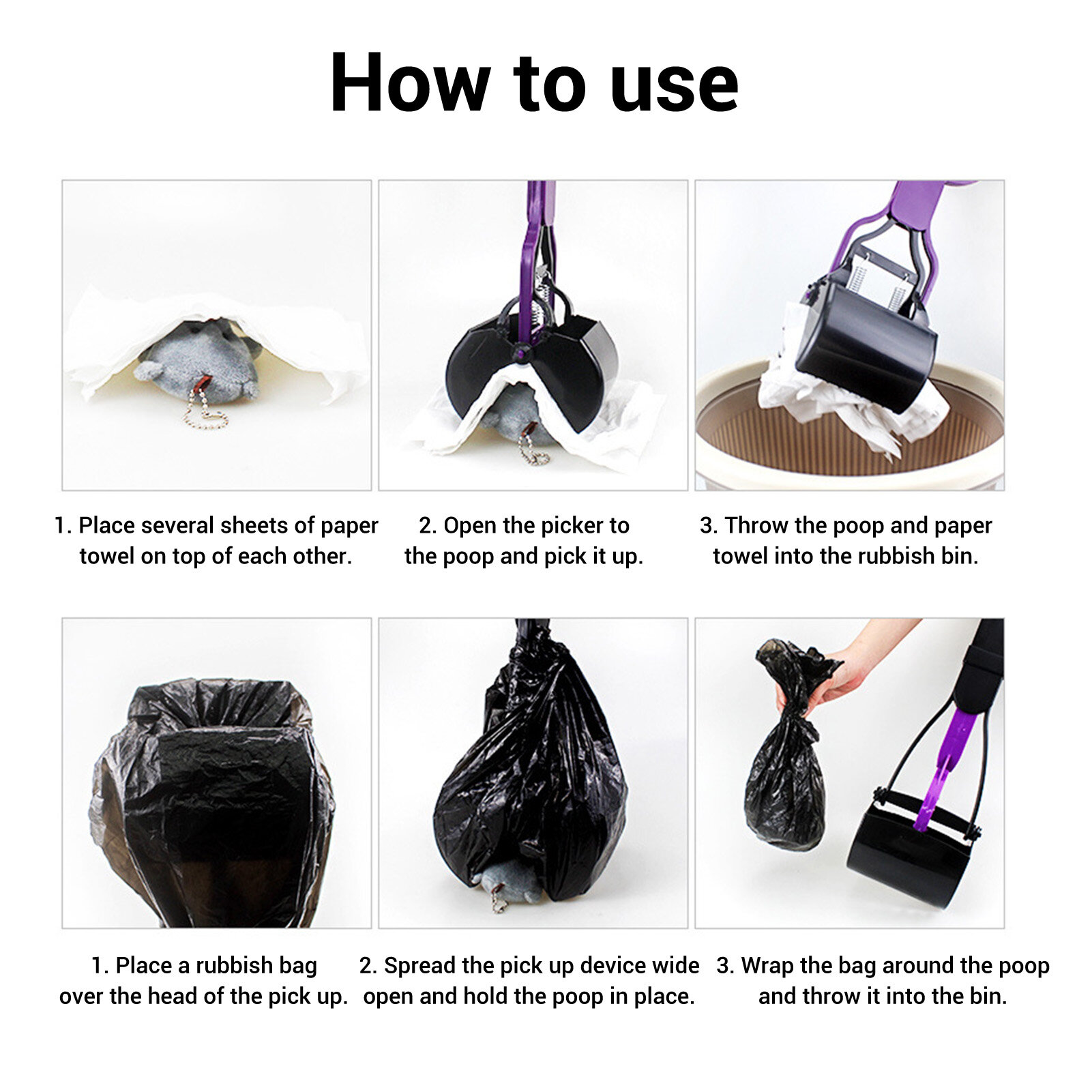 Совок для собачьих какашек с длинной ручкой, многофункциональный портативный инструмент для сбора собачьих какашек, эргономичный совок для уборки собачьих какашек для домашних животных