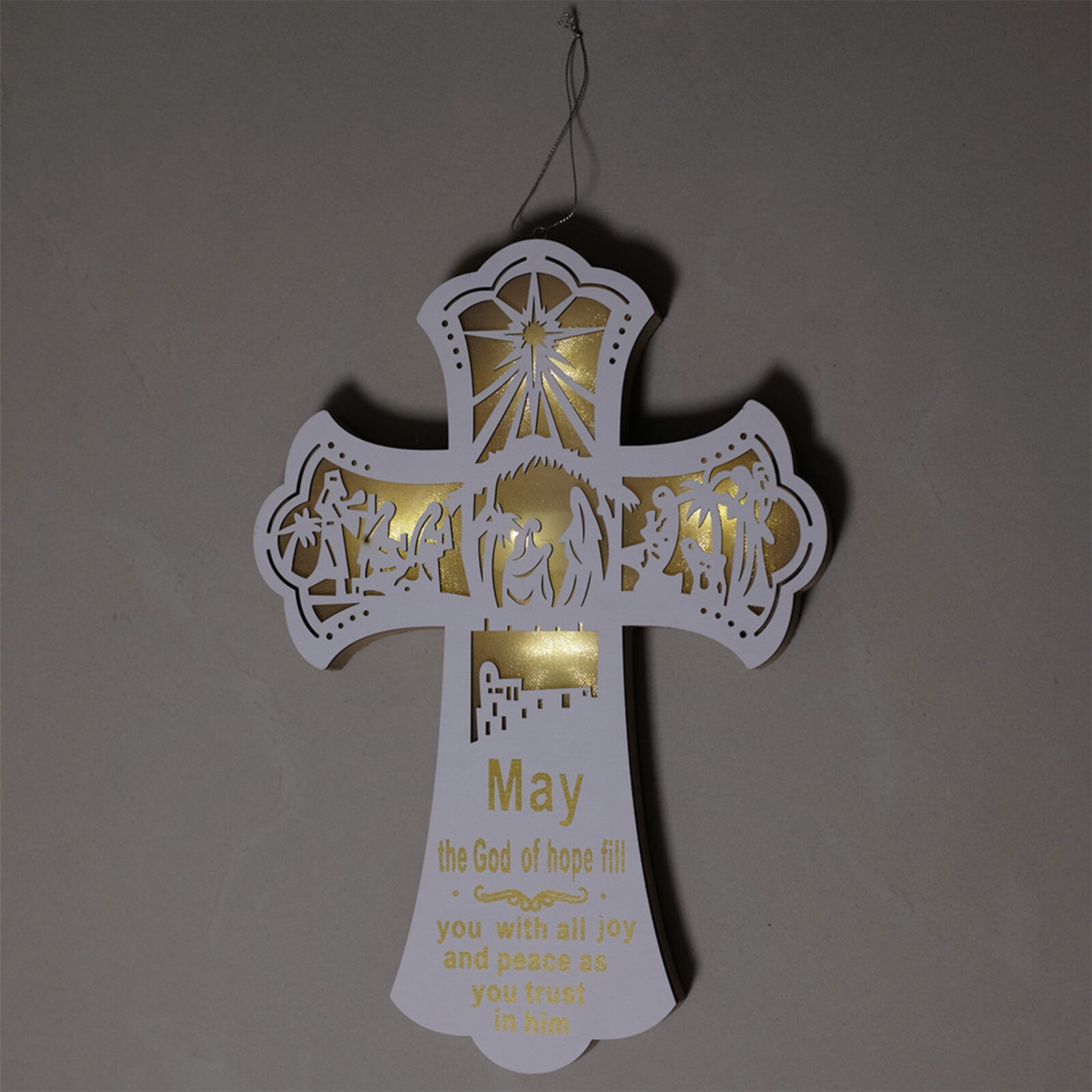 Пасхальный крест, деревянные подвесные украшения, резные полые креативные светящиеся церковные кресты, украшения