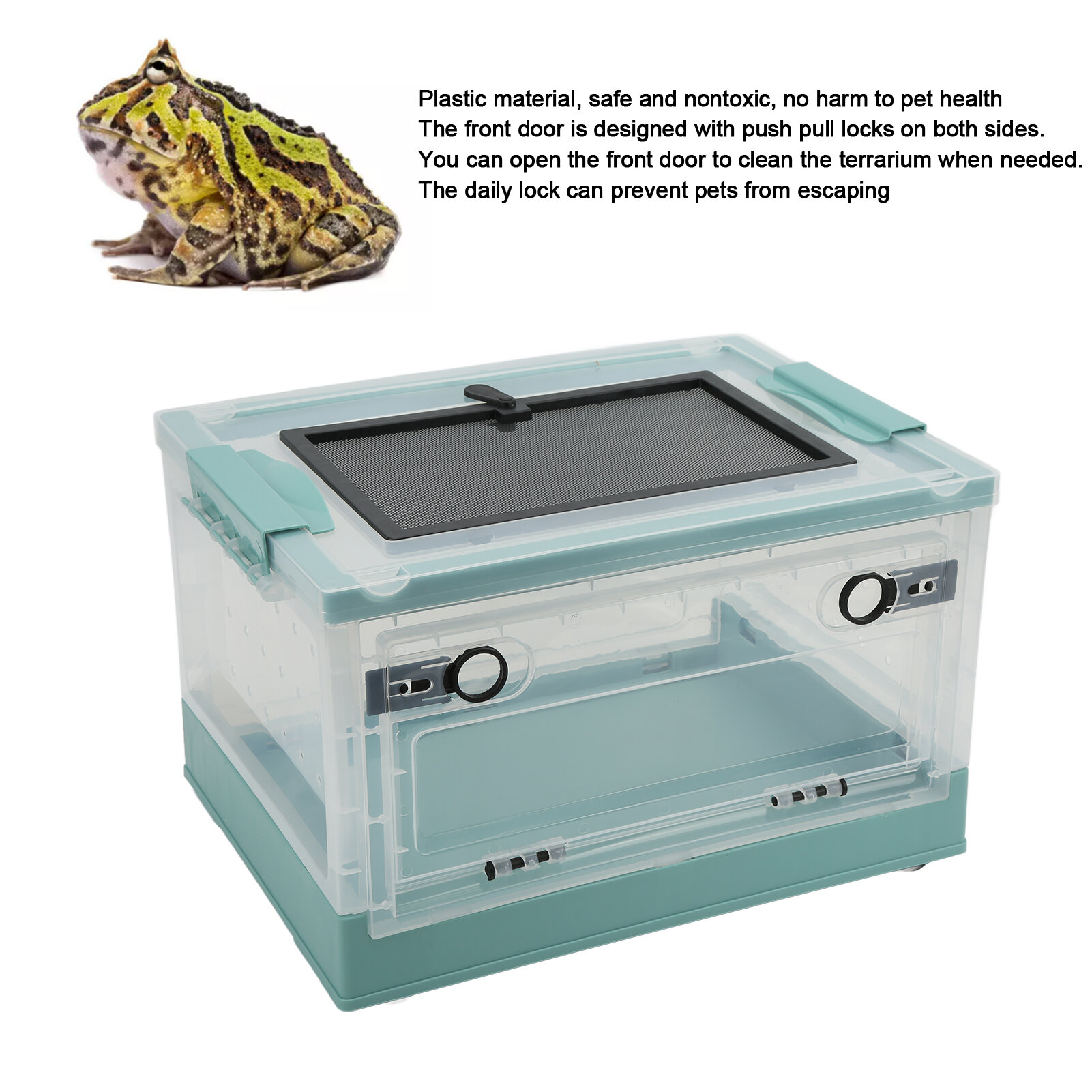 Террариум для рептилий, вентилируемый складной резервуар для кормления рептилий для ящериц, черепах, лягушек
