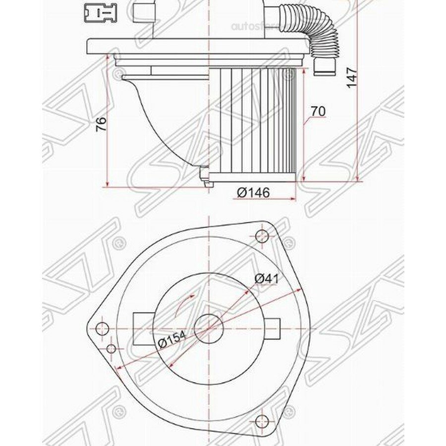 SAT ST7415076K10 Мотор отопителя салона (Левый руль) Suzuki Escudo 05-17 / Grand Vitara 05-16