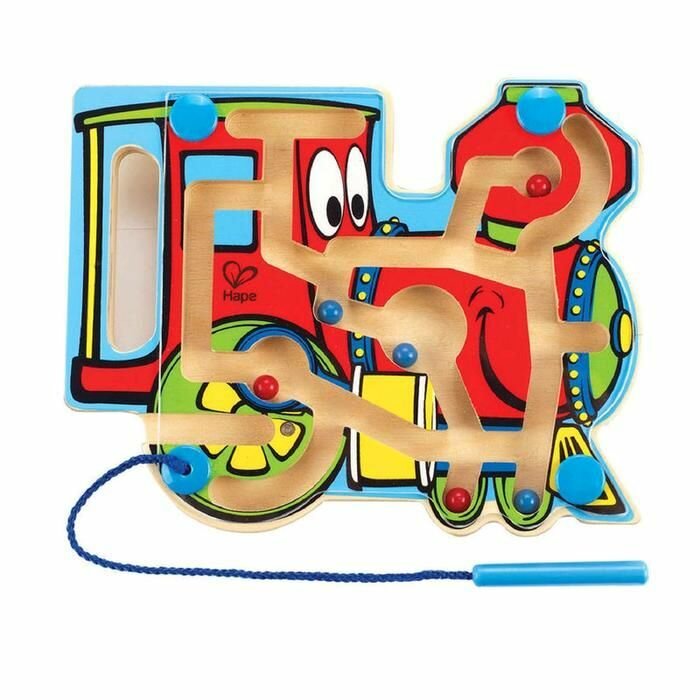 HAPE Лабиринт деревянный Паровоз с магнитной палочкой