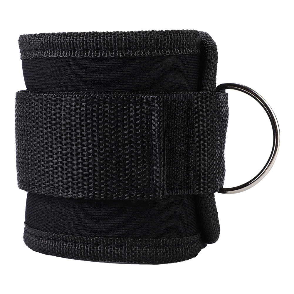 Ремешки для лодыжек для тренировки силы ног с опорой на вес тела, силовой ремень и кольцо для стопы, фитнес-поддержка, черные, прочные, регулируемые.