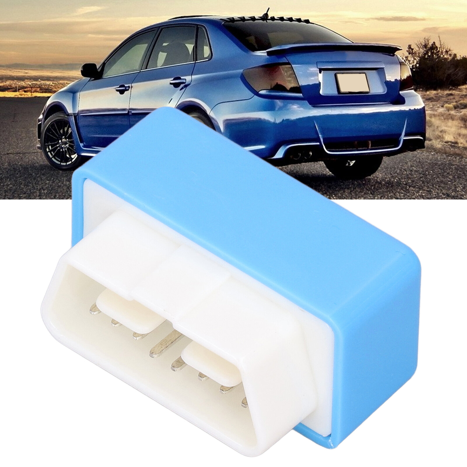 Универсальный тюнинг-бокс ECO OBD2 Plug Drive Chip: синий, 15% экономии бензина, для авто после 1996 г.