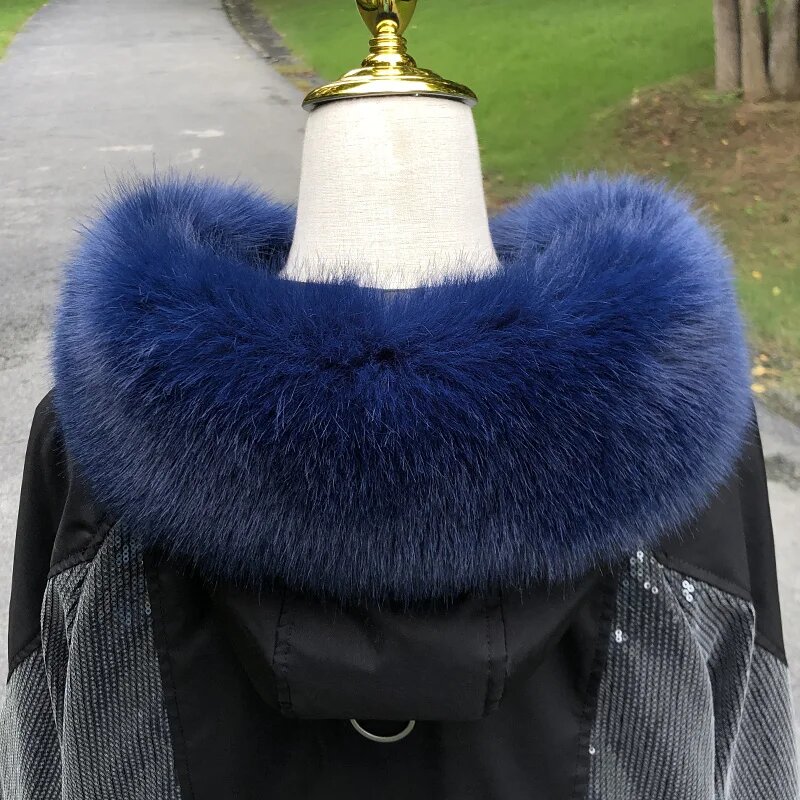 Qearlstar зимняя фальшивая нора меха воротник для женщин мужчин зимняя куртка капюшон отделка замена съемный шарф обернуть для ребенка пальто,200,18, искусственный мех, полиэстер, полиэстер,70