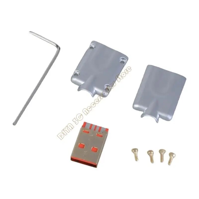 USB -мужской корпус металл с золоты