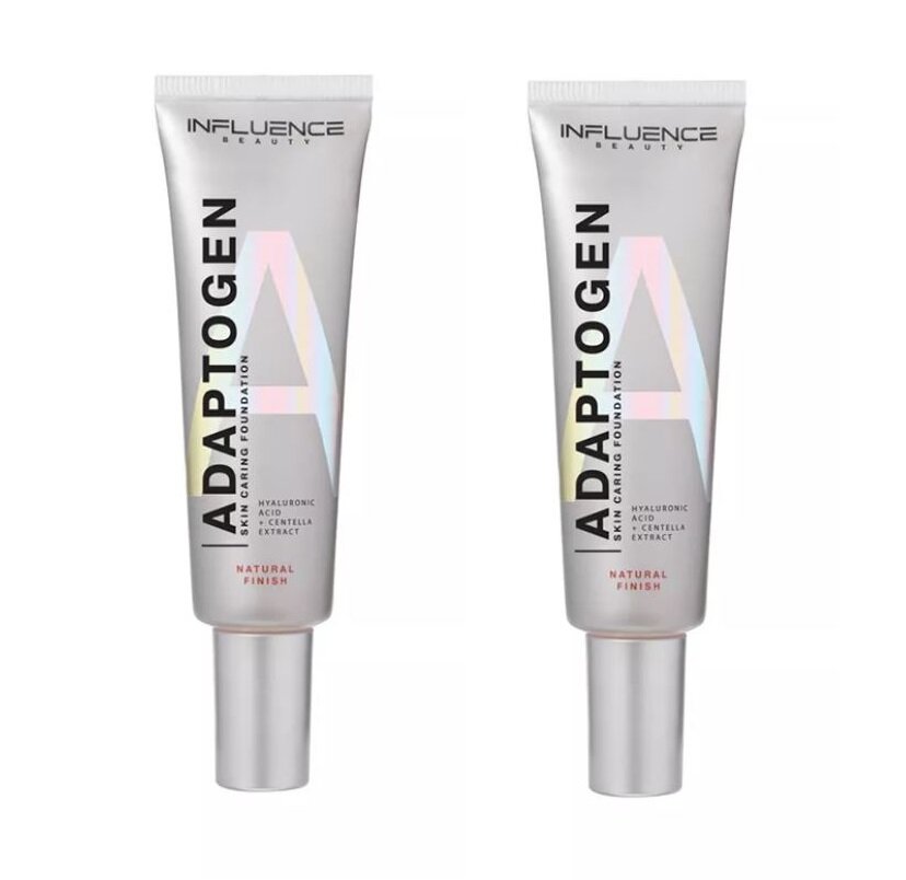 Тональная основа Influence Beauty ухаживающая Adaptogen, тон 02 light, 25 мл - 2 штуки