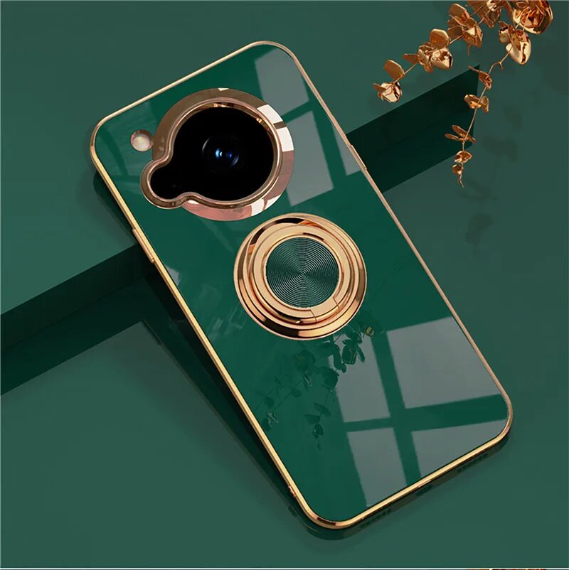 Чехол Aquos R9 Green с кольцом и 6D покрытием