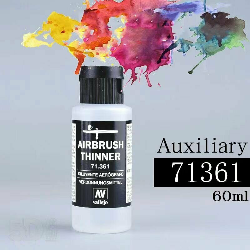 Разбавитель Vallejo Airbrush, для акриловых красок, бежевый, матовый, металлик, 60 мл