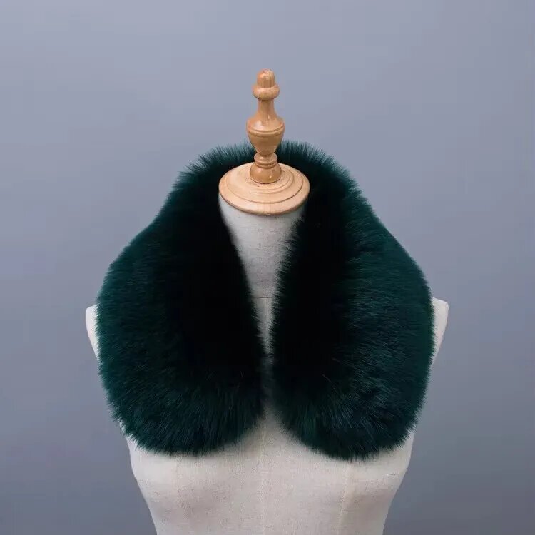 Qearlstar зимняя пушистый фальшивый мех воротник для женщин 2 в 1 Крюк вверх стиль роскошный шарф шаль обертает шею теплее 55 * 17 см,200,55,15, искусственный мех, полиэстер, полиэстер,