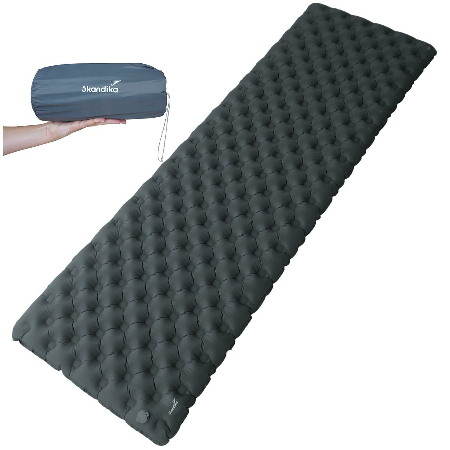 Decathlon Надувной кемпинговый матрас Skandika Exclusive Air Single, 192x63x7,5 см, 1-местный, черный