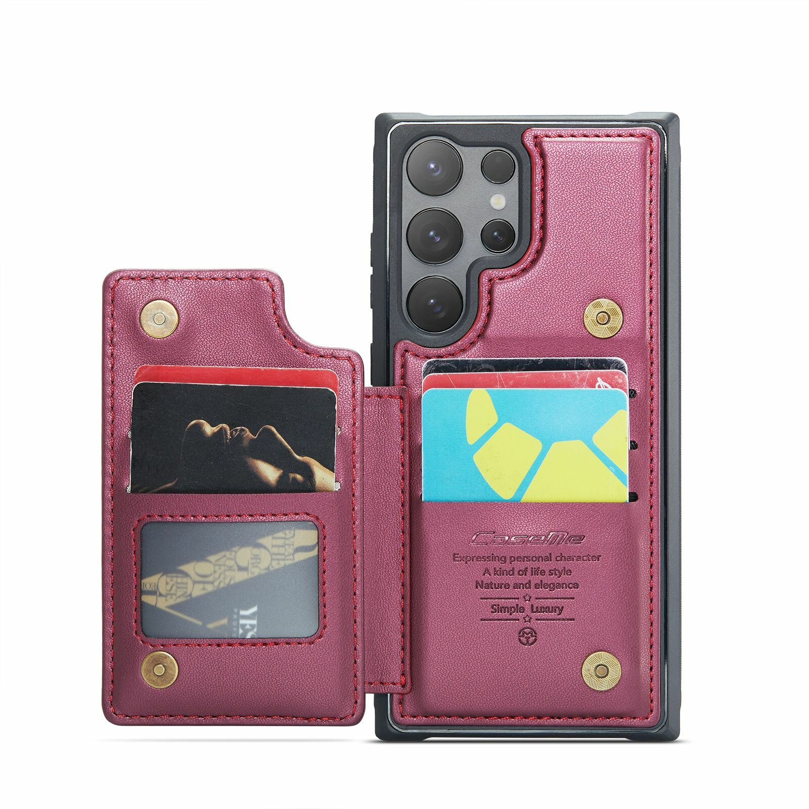 Чехол CaseMe Сard Protection Samsung Galaxy S25 Ultra бордовый