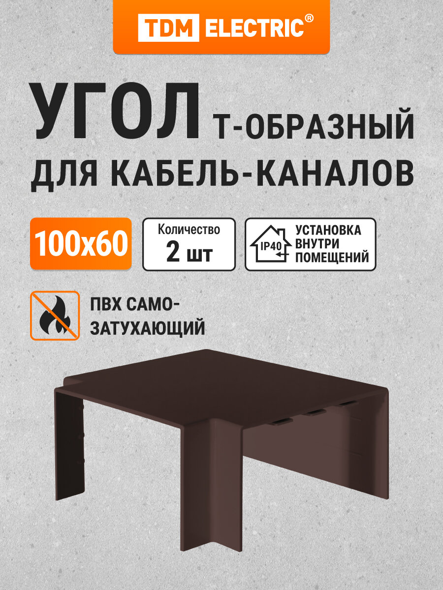Угол Т-образный для кабель-канала КМТ 100х60 бук (2 шт./комп.) TDM Electric