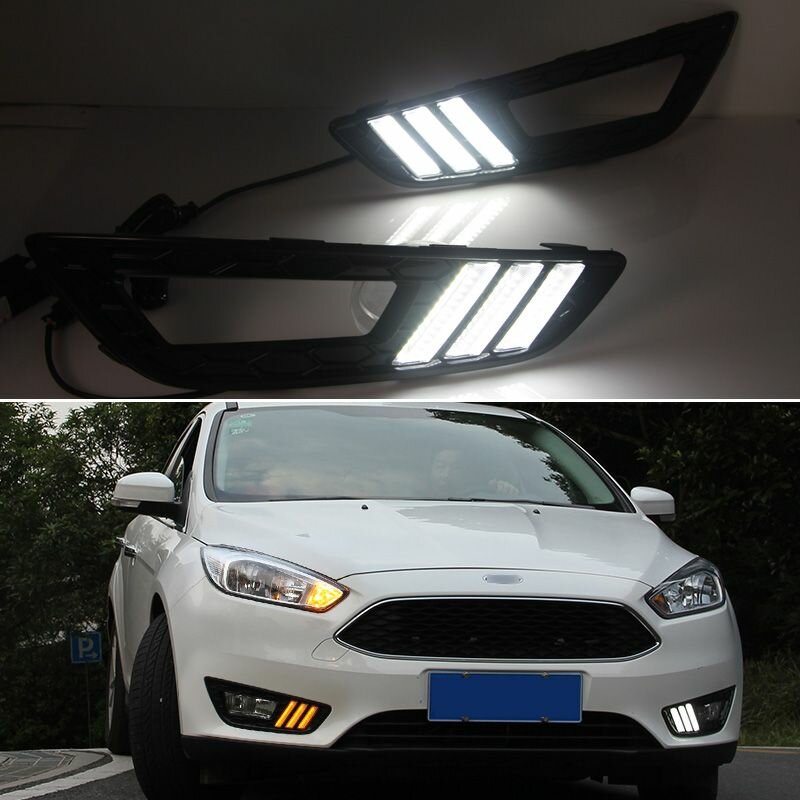 Светодиодные дневные ходовые огни применяется к Ford Focus III Restyling 2014-2019