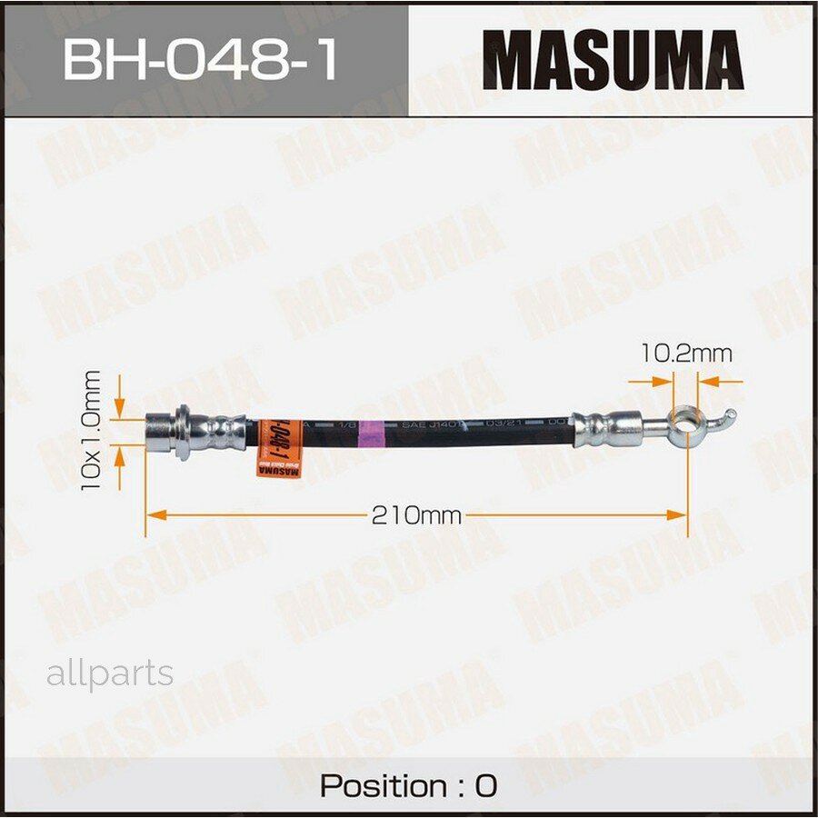 MASUMA BH-048-1 Шланг тормозной передний TOYOTA ESTIMA MASUMA BH-048-1
