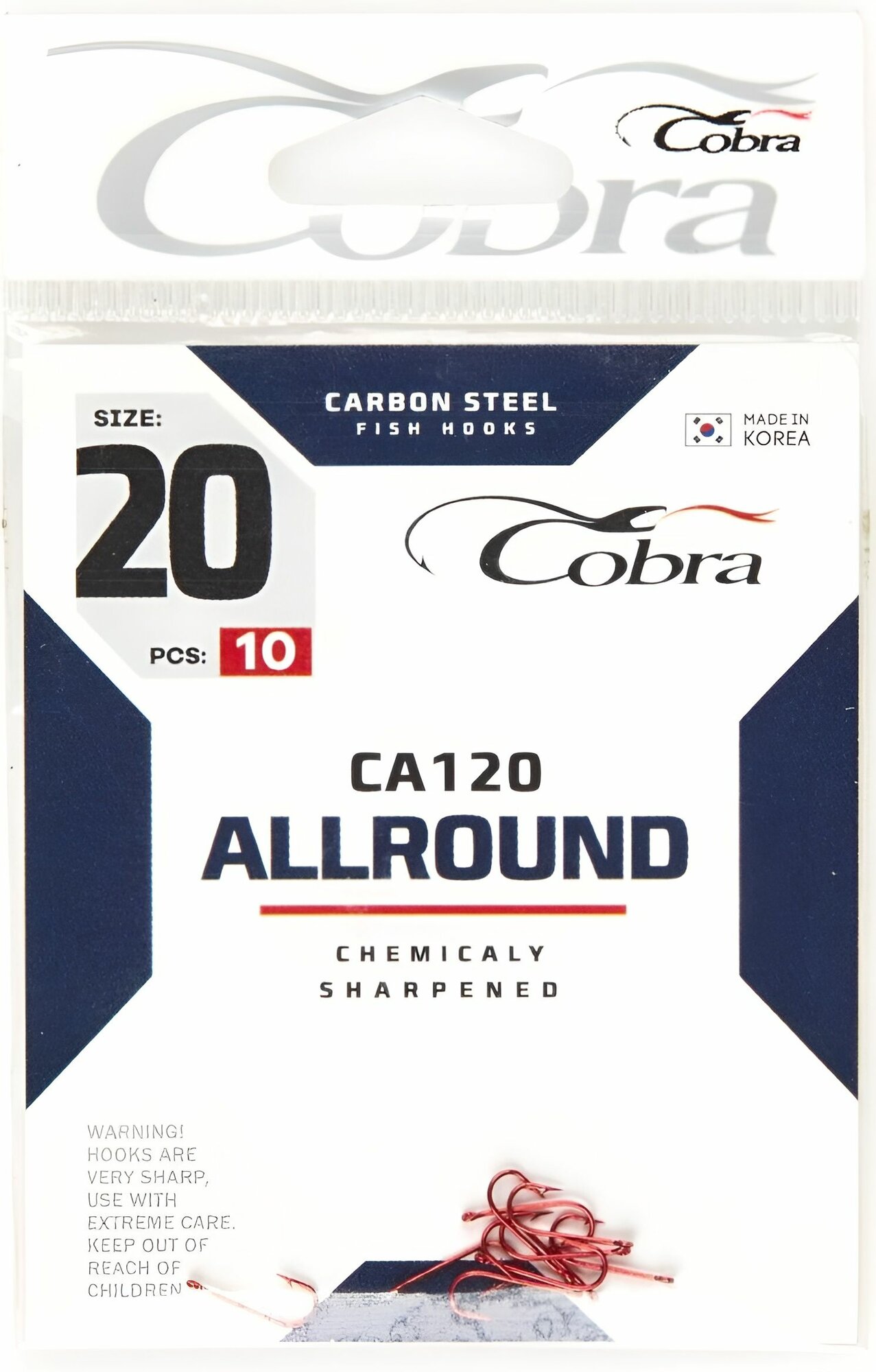 Крючки Cobra Allround MIRAGE CA120, разм. 20, одинарные , 10шт.