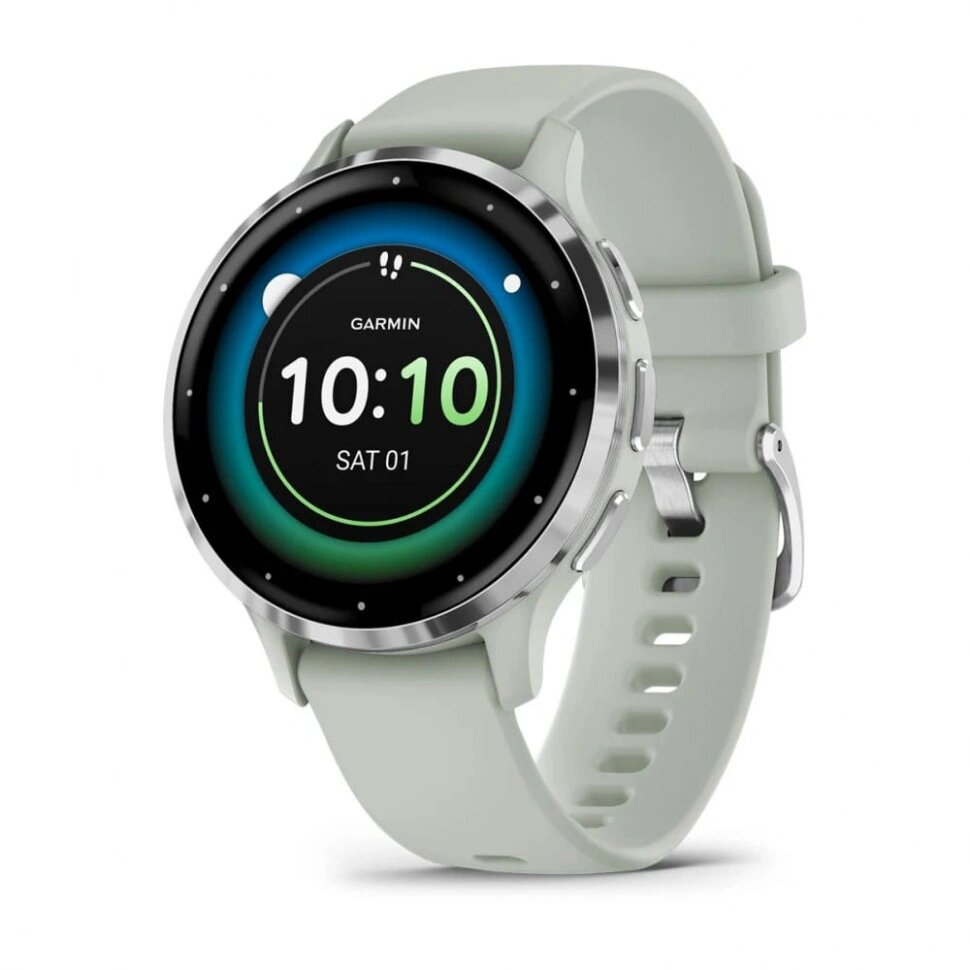 Умные часы Garmin Venu 3s Sage Gray with Silver Buckle 02785-51