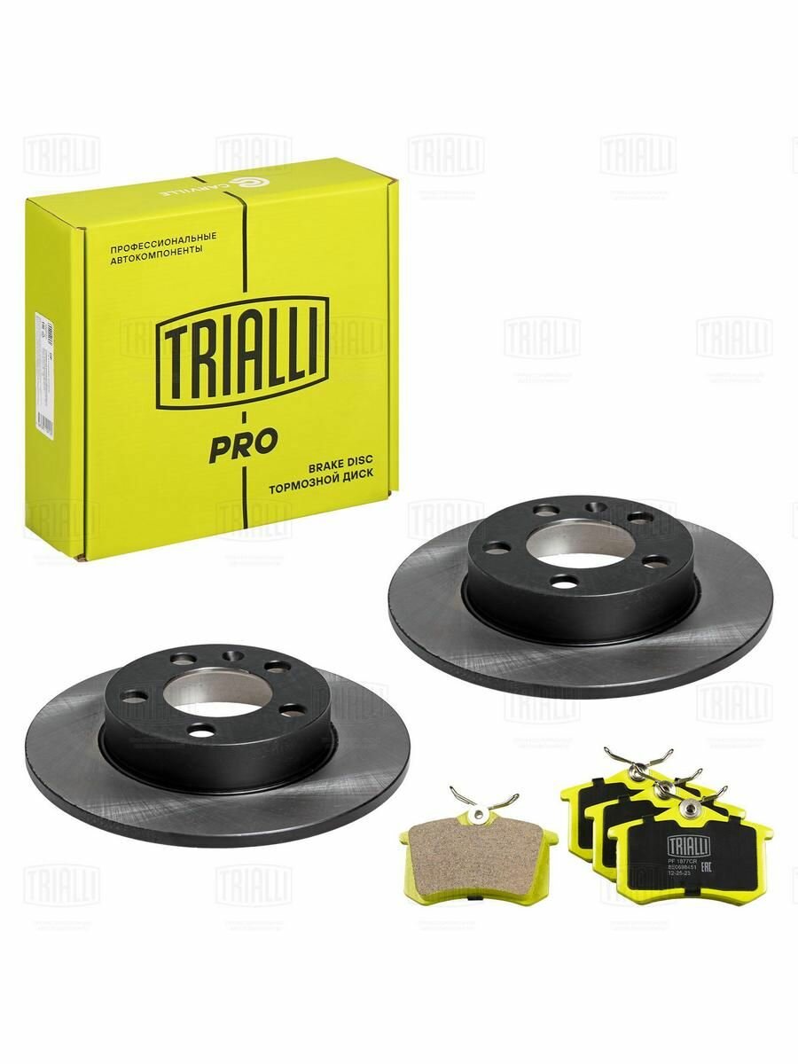Комплект тормозных дисков и колодок (задняя ось) для а/м VW Polo, Trialli BK1802S