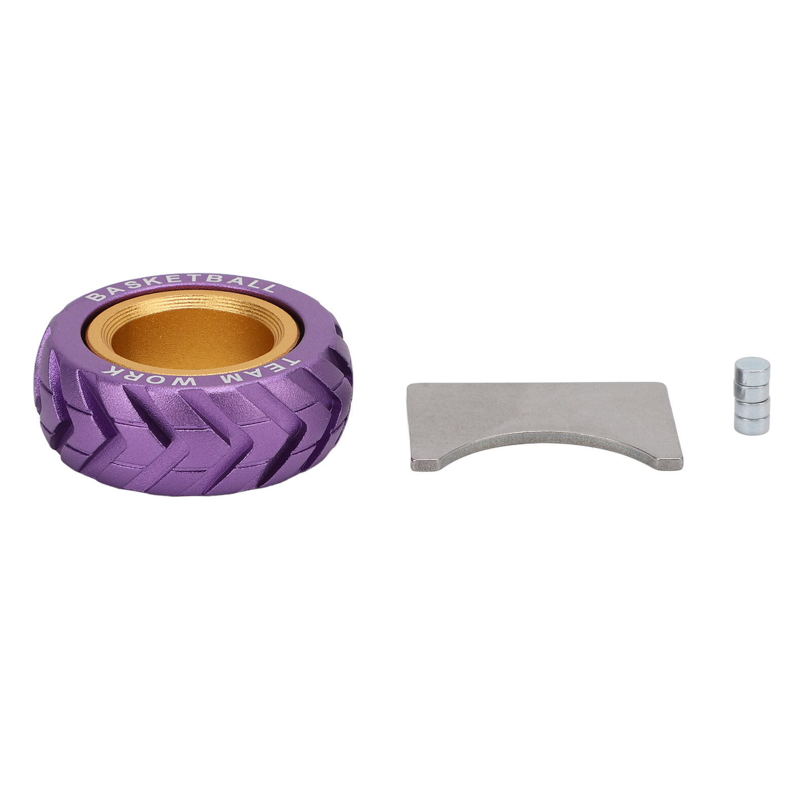 Кольцо-слайдер для снятия стресса, двухцветное металлическое с храповым механизмом, сенсорное вращающееся кольцо-слайдер для монет, для людей с сдвг, аутизмом, фиолетовое